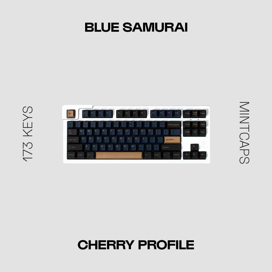 Mintcaps Blue Samurai Keycap Set | Mash.sg